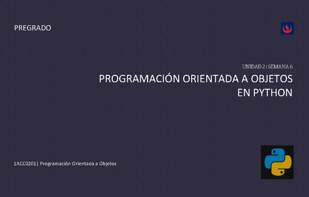 Semana 06 - POO en Python: Clases y Objetos en Python - Studocu