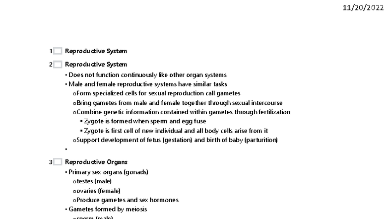 Reproductive System Overview: Male & Female Gametogenesis and Cycles ...