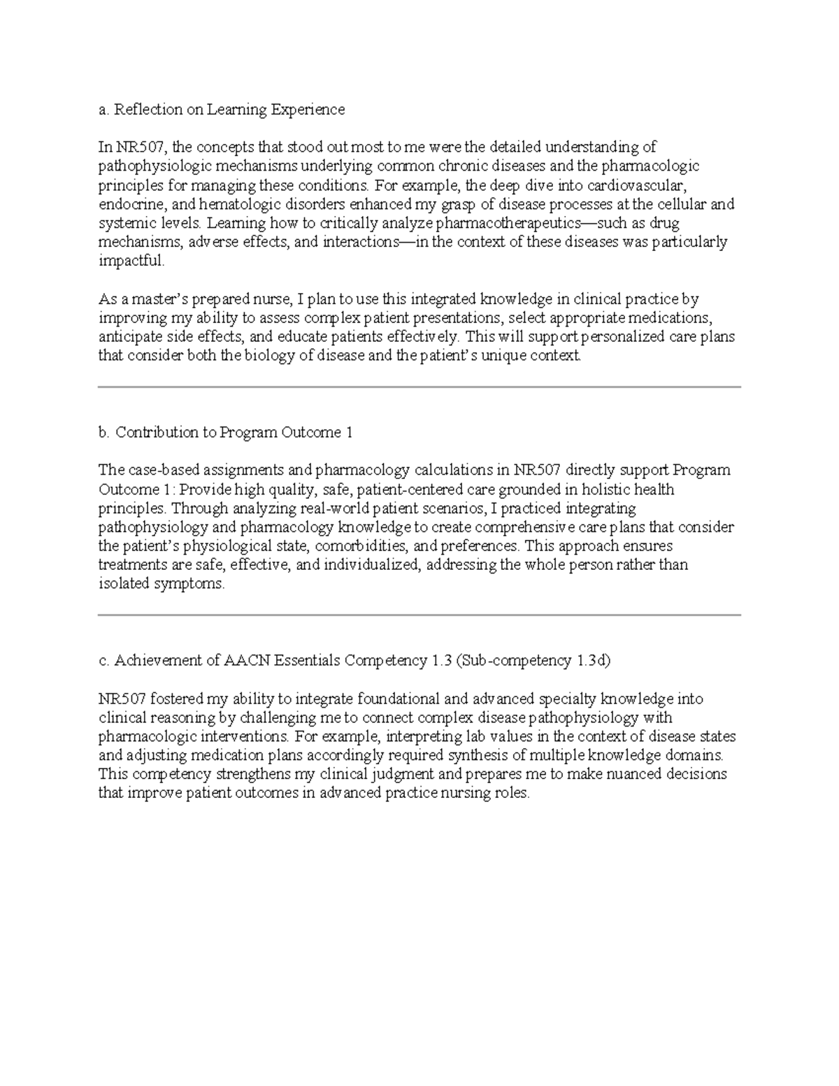 NR507 Week 8 Reflection: Integrating Pathophysiology & Pharmacology ...