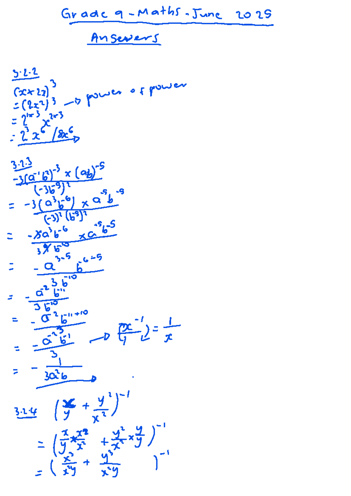Grade 9 - Maths: June 2025 Test Solutions and Answers - Studocu