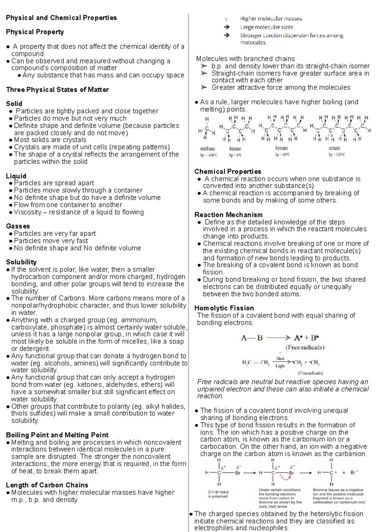 PORG LEC Midterm Reviewer: Physical & Chemical Properties of Matter ...