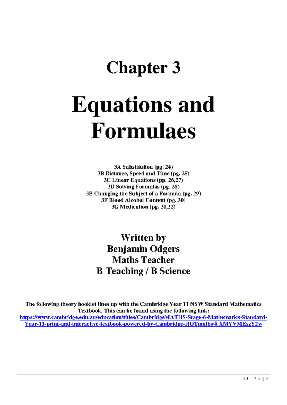 Chapter 3 Practice Questions - Equations, Formulas & Solutions - Studocu