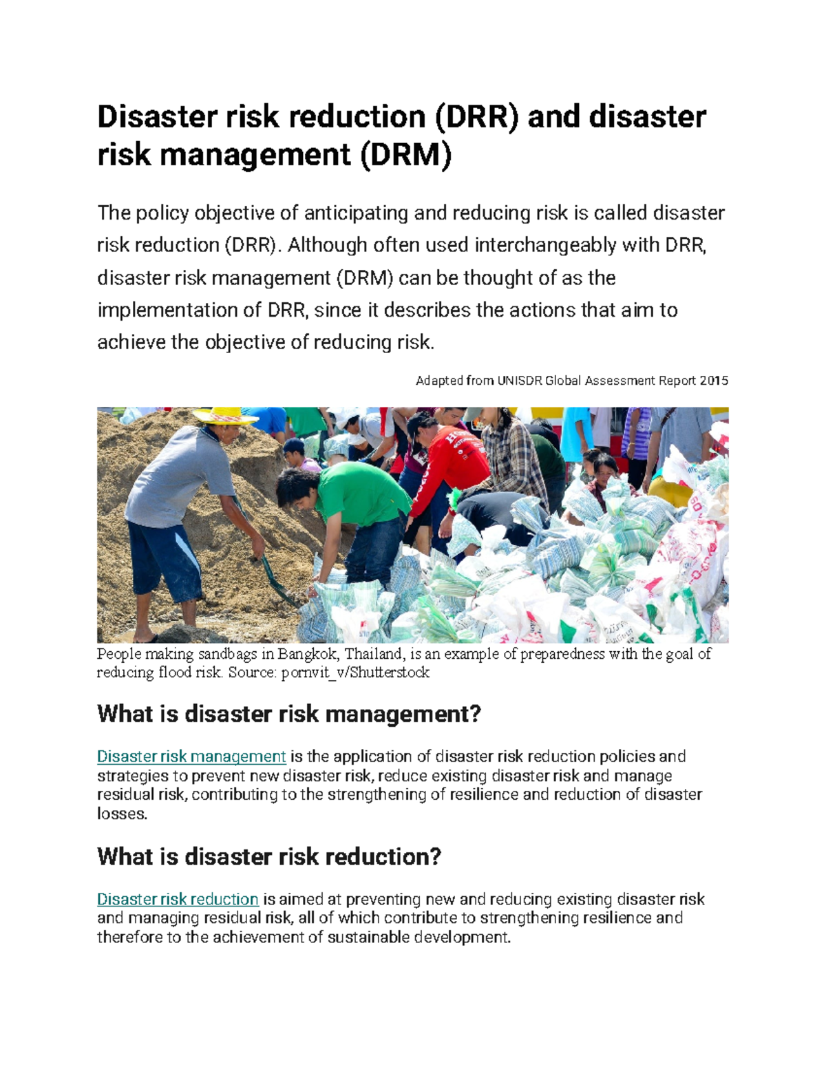 DRR & DRM: Strategies for Effective Disaster Risk Management - Studocu