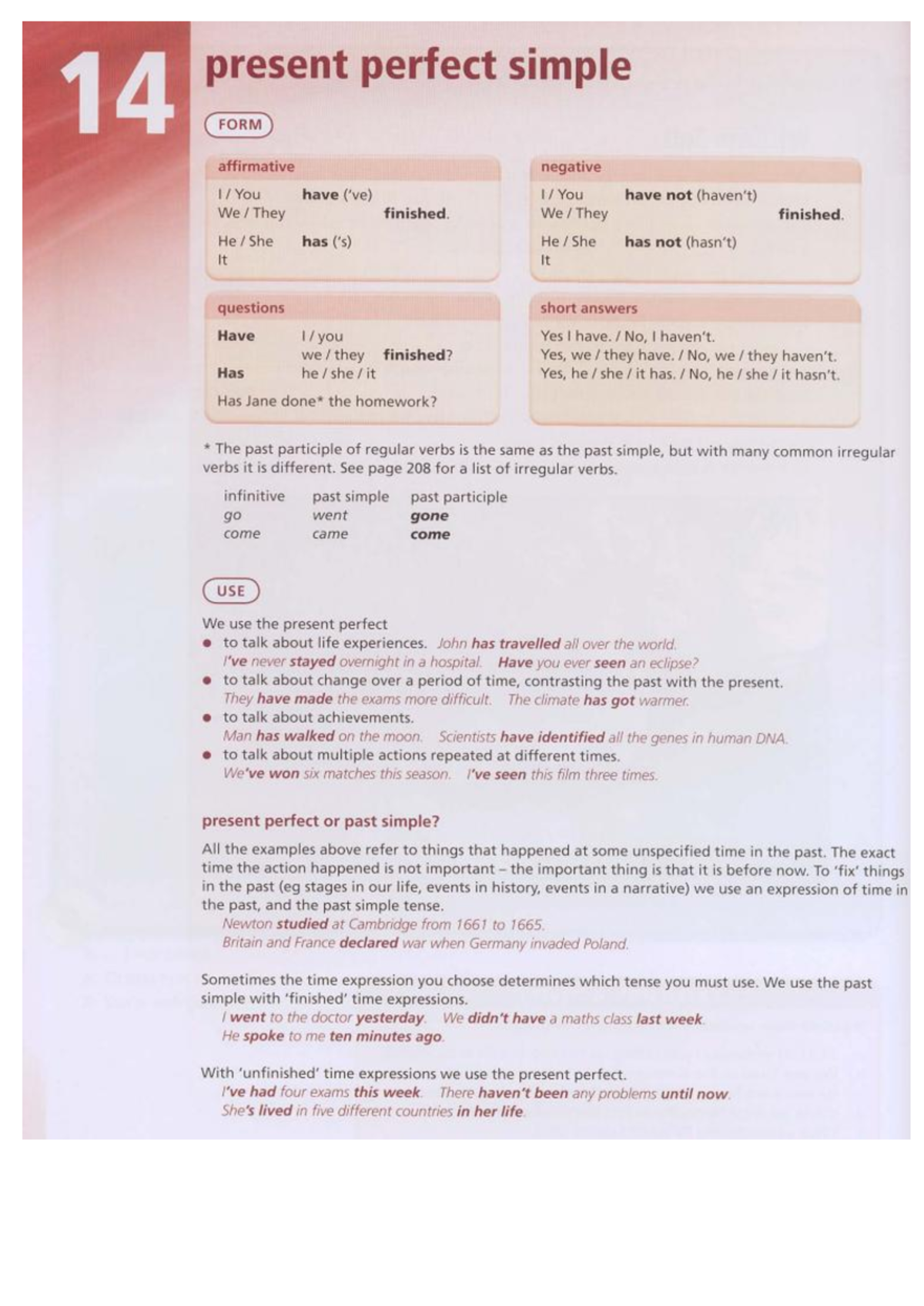 Perfect Tenses Overview and Exercises (ENG 101) - Studocu