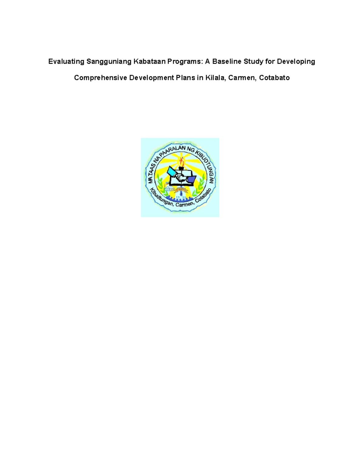 Group 20 Chapter 1 - Evaluating Sangguniang Kabataan Programs in Kilala ...