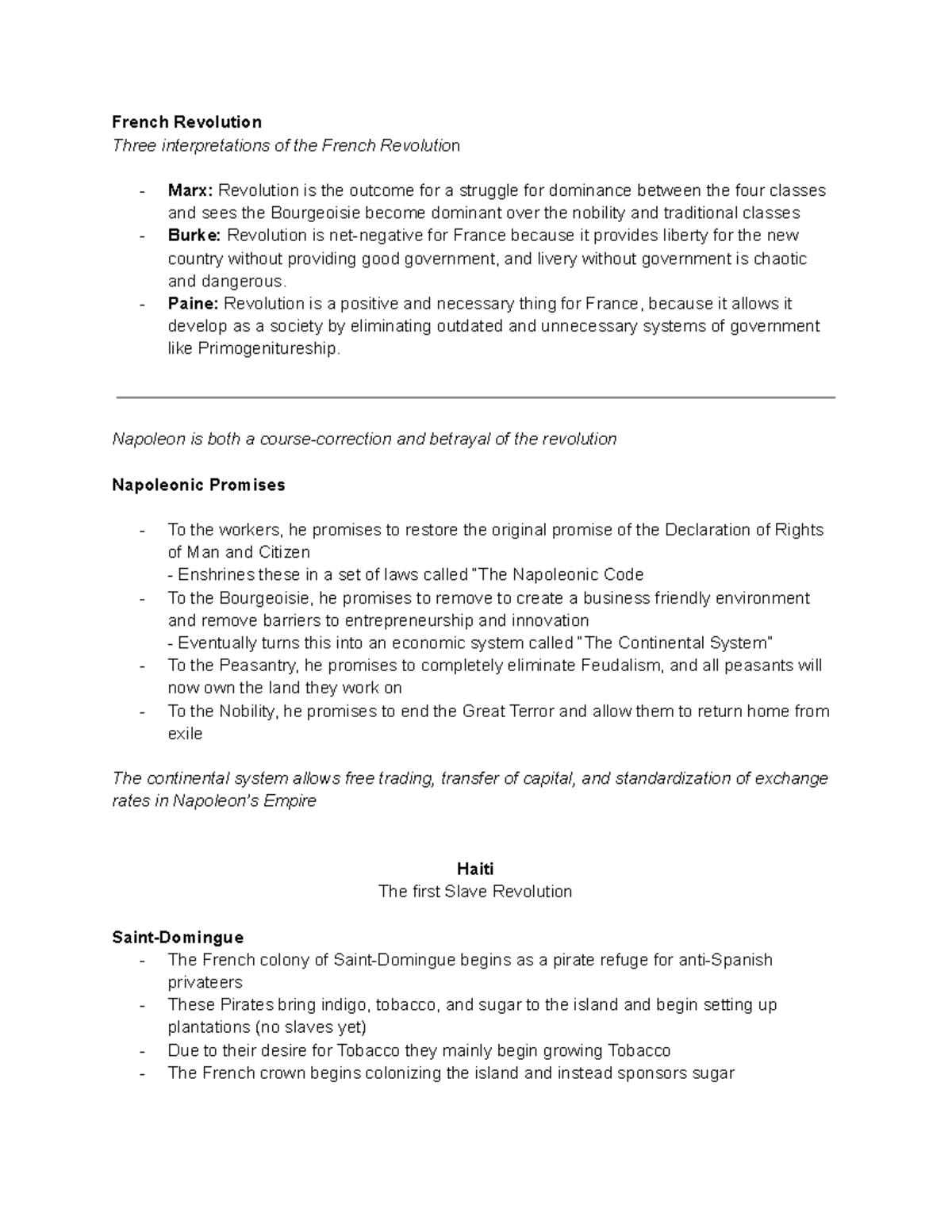 Analysis of Napoleon and the Haitian Revolution in History (HIST 101 ...