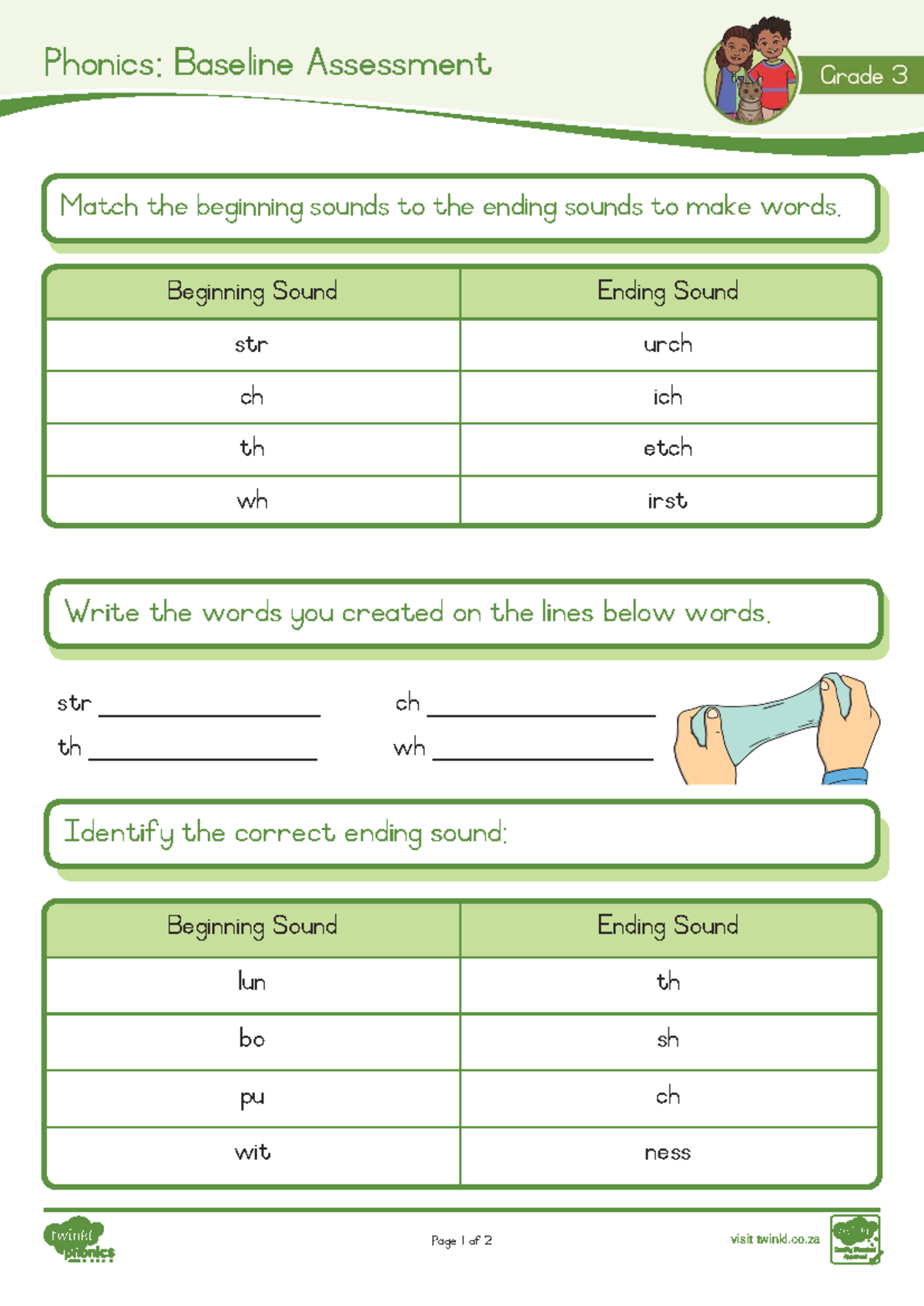 Grade 3 Phonics: Baseline Assessment & Word Creation - Studocu