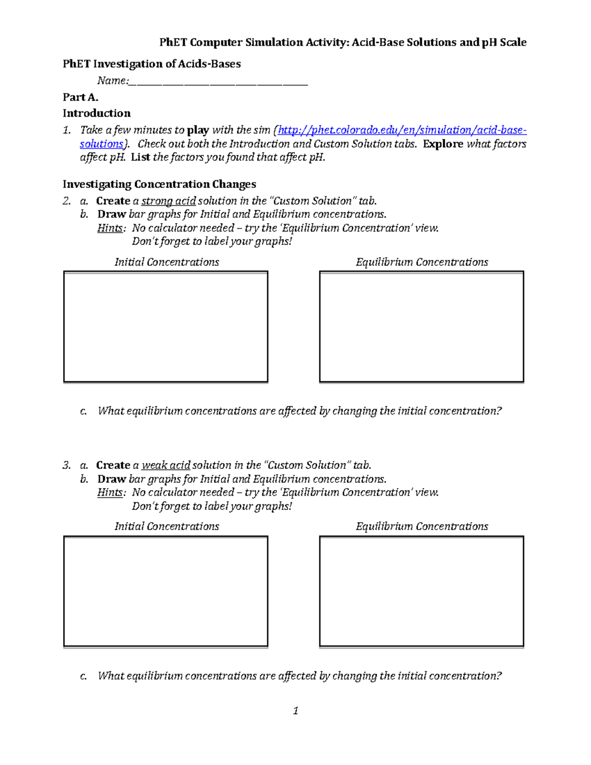 Fall 2023 - PhET Simulation Activity: Acid-Base Solutions & pH - Studocu