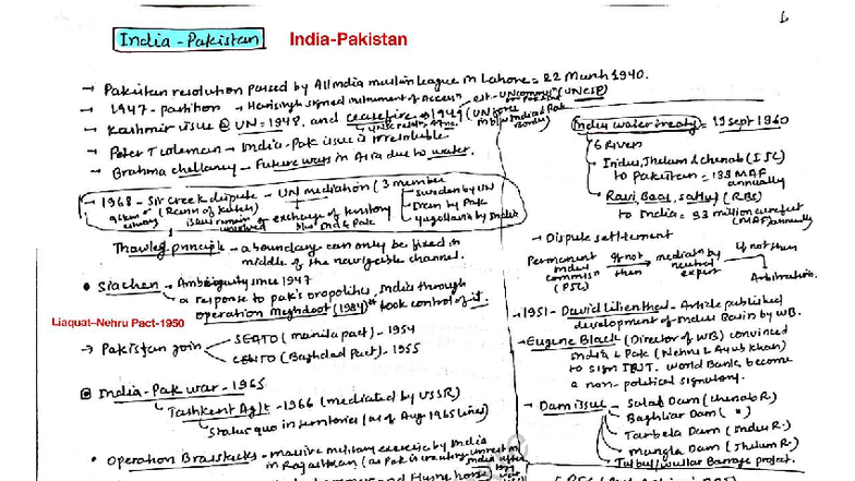 Indo-Pak Relations: Key Notes and Historical Overview - Studocu