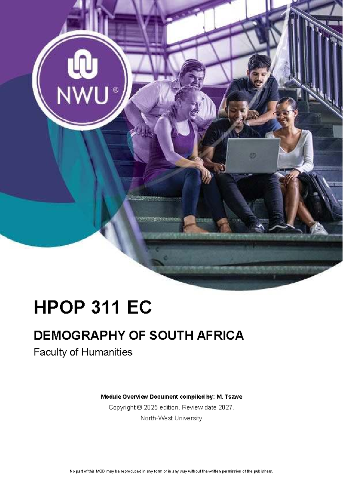 HPOP 311 EC Demography of South Africa - Study Guide 2026 - Studocu
