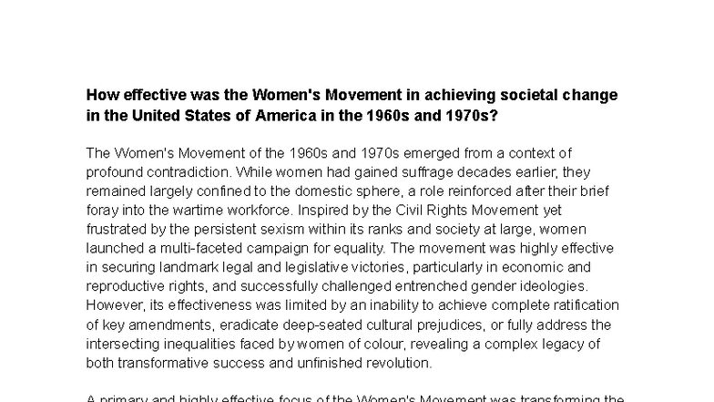 Civil Society Protests: Analyzing the 1960s-70s Movements in the USA ...