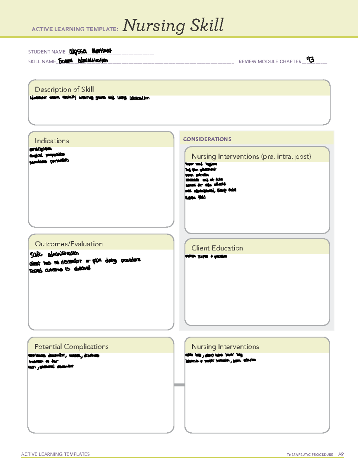 ACTIVE LEARNING TEMPLATE: Nursing Skills Review A9 - Enema & Airway ...