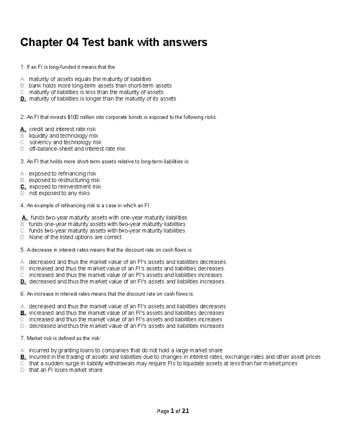 Chapter 04 Testbank with answers - Chapter 04 Test bank with answers ...