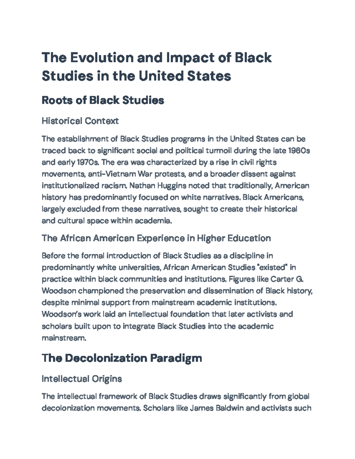 The Evolution and Impact of Black Studies in Higher Education - The ...