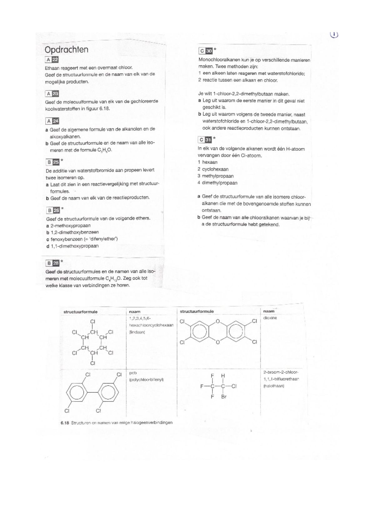 Hfst. 10 Organische Verbindingen: Extra Oefenopgaven en Structuren ...