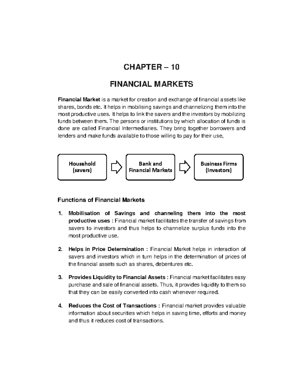 CHAPTER 10: FINANCIAL MARKETS - Key Concepts and Functions - Studocu