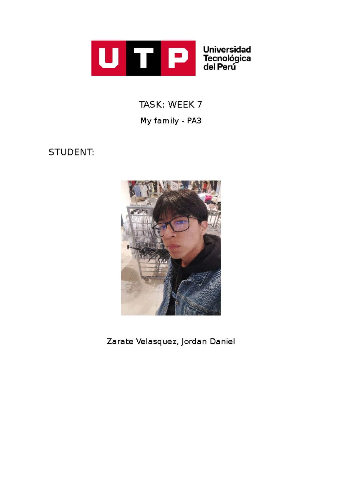 TASK-WEEK7 - Inglés para la Traducción I - TASK: WEEK 7 My family - PA ...