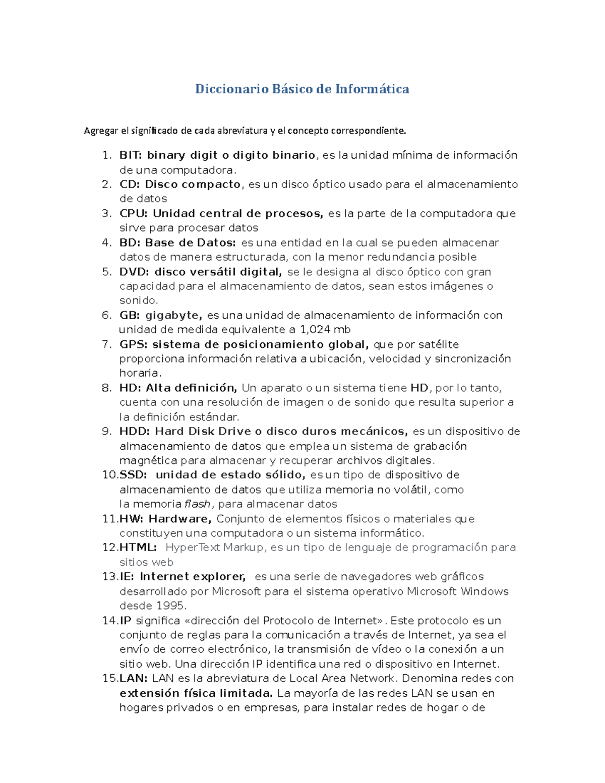 Diccionario de Informática (abreviaturas significados y conceptos ...