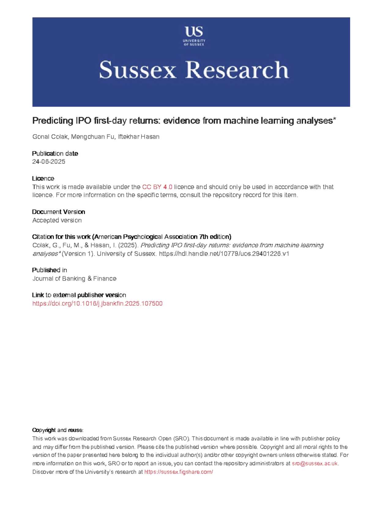 Predicting IPO Returns with Machine Learning: Insights and Evidence ...