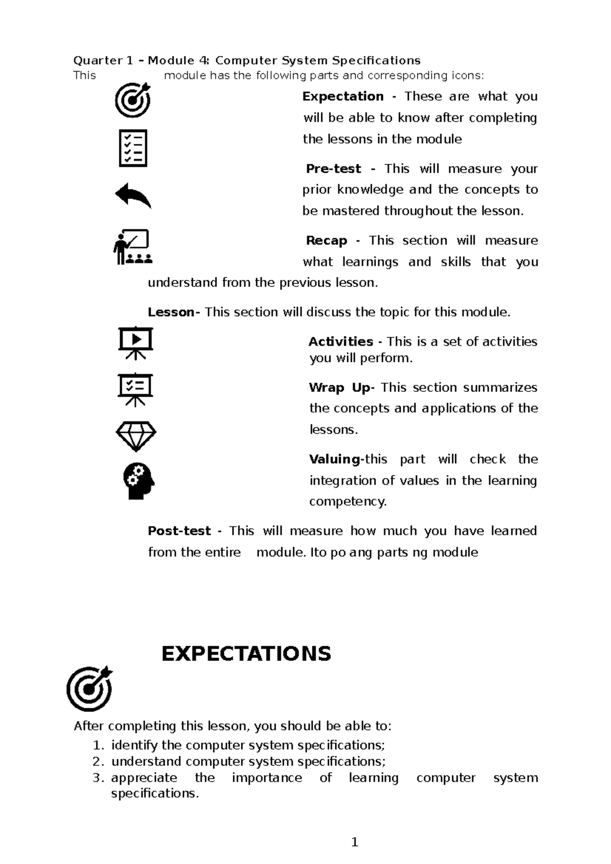 CSS 9 Q1 M4: Comprehensive Guide to Computer System Specs - Studocu
