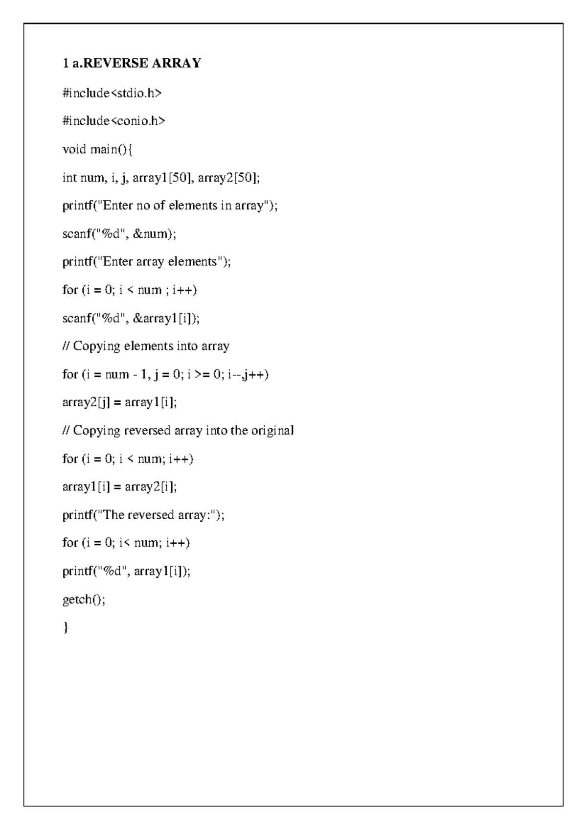 DS Lab Experiments: Array Reversal & Sorting Techniques - Studocu