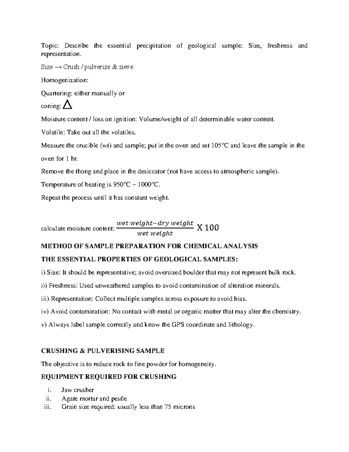 Geological Sample Analysis: Methods for Moisture & Composition ...
