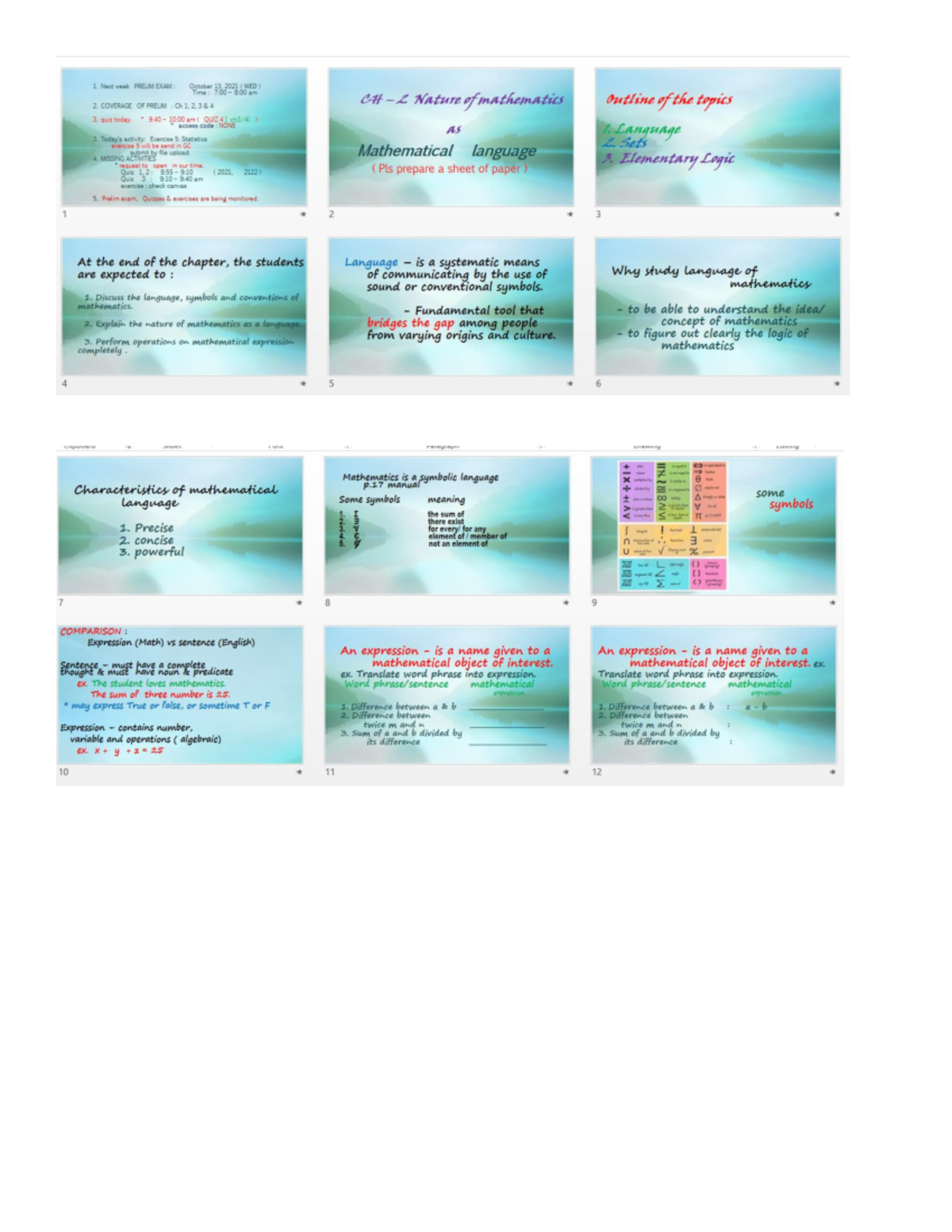 Mathematical Language PART 2 - Math, Science and Technology - Studocu