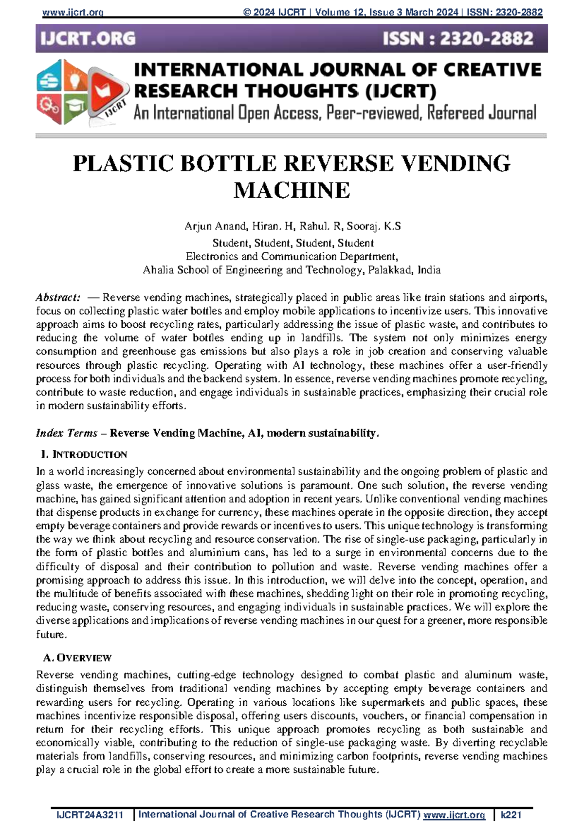 ALDE 111 - Reverse Vending Machines for Plastic Waste Management - Studocu