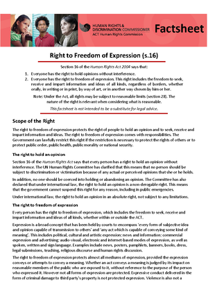 Topic 4 - The right to freedom of expression - TOPIC 4 THE RIGHT TO ...