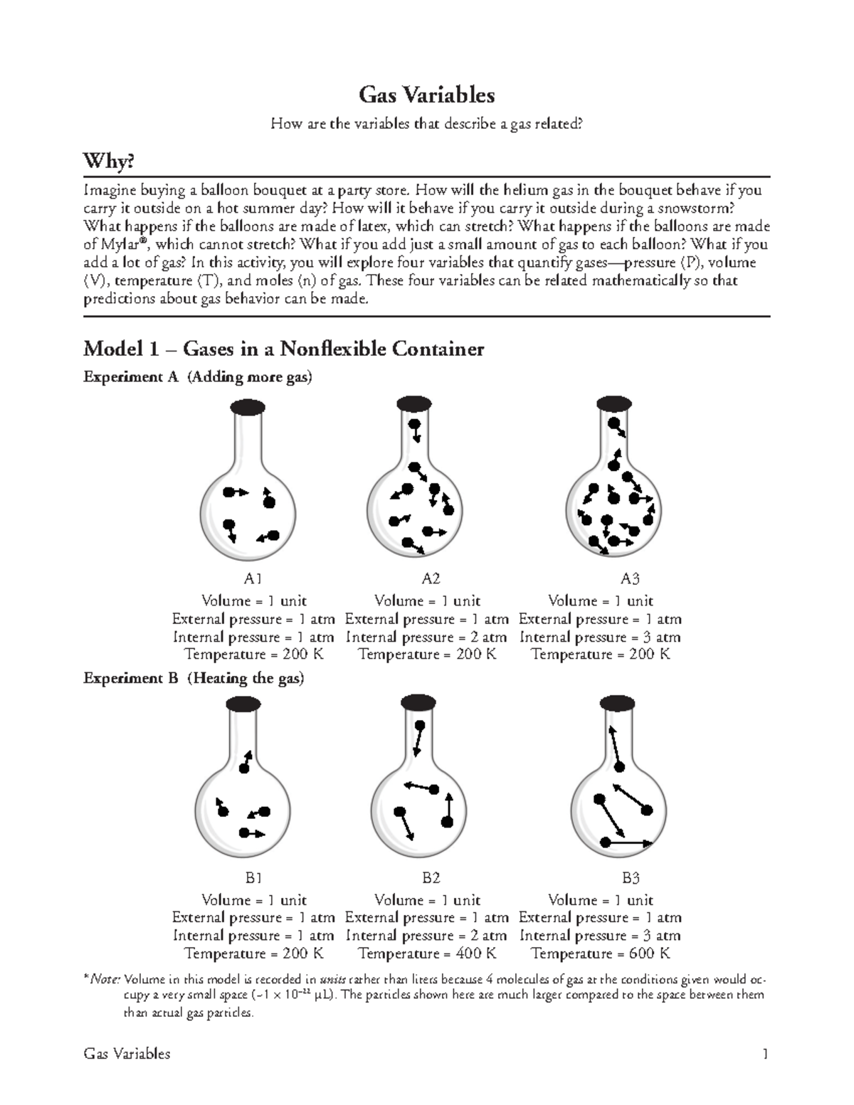 Gas Variables: Exploring Pressure, Volume, Temperature & Moles - Studocu
