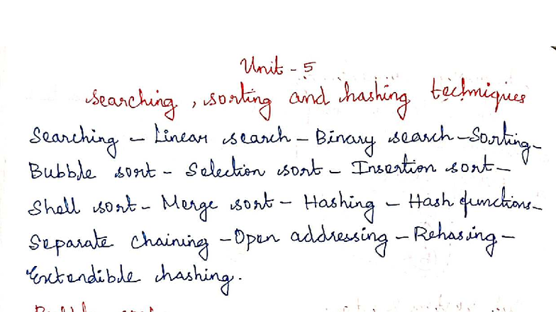 CS3301 Data Structures: Searching, Sorting & Hashing Techniques - Studocu