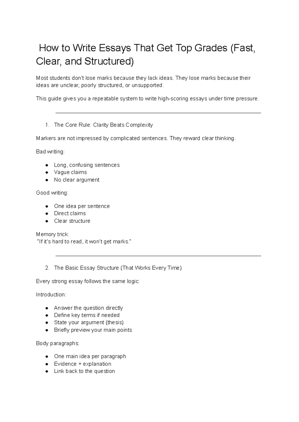 Effective Essay Writing Strategies for Top Grades (Guide) - Studocu