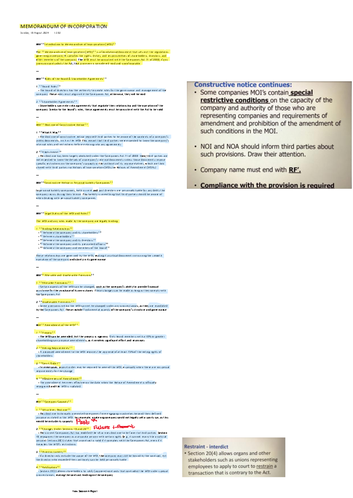 Understanding the Memorandum of Incorporation (MOI) Regulations and ...