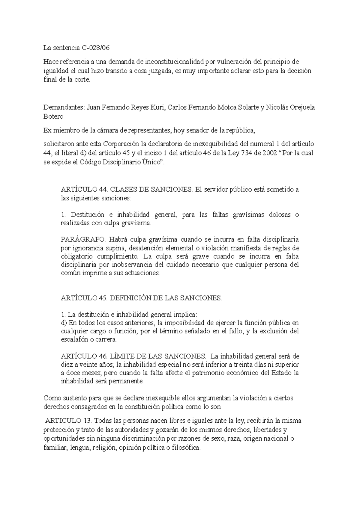 Responsabilidad - swwww - La sentencia C-028/ Hace referencia a una ...