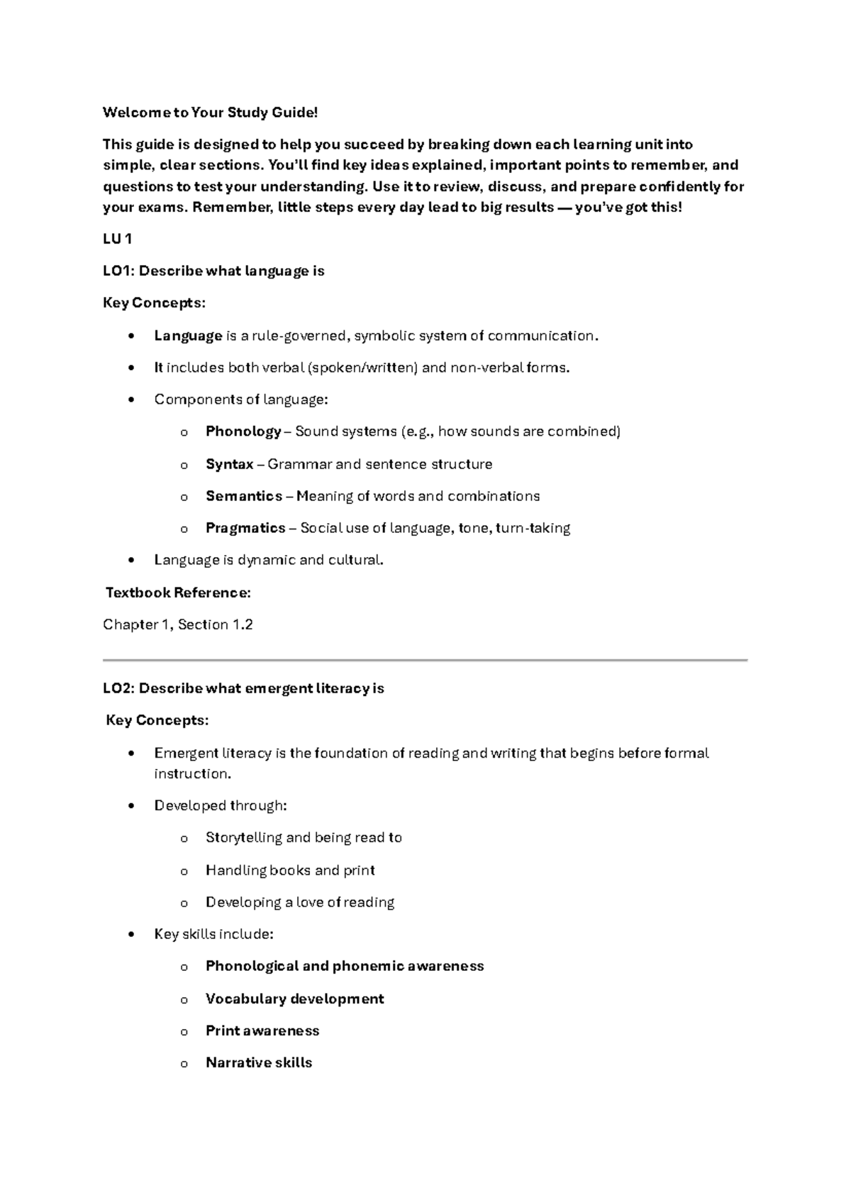 Emergent Literacy & Language Development Study Guide (EDU 101) - Studocu