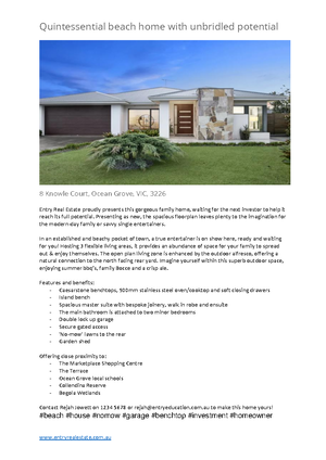 [Solved] Create an individual personal profile for yourself to attract - Certificate IV In ...