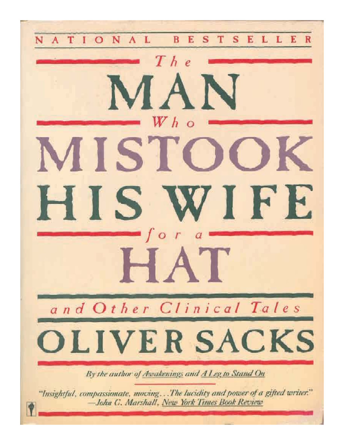 The Man Who Mistook His Wife for a Hat: Clinical Tales by Oliver Sacks ...