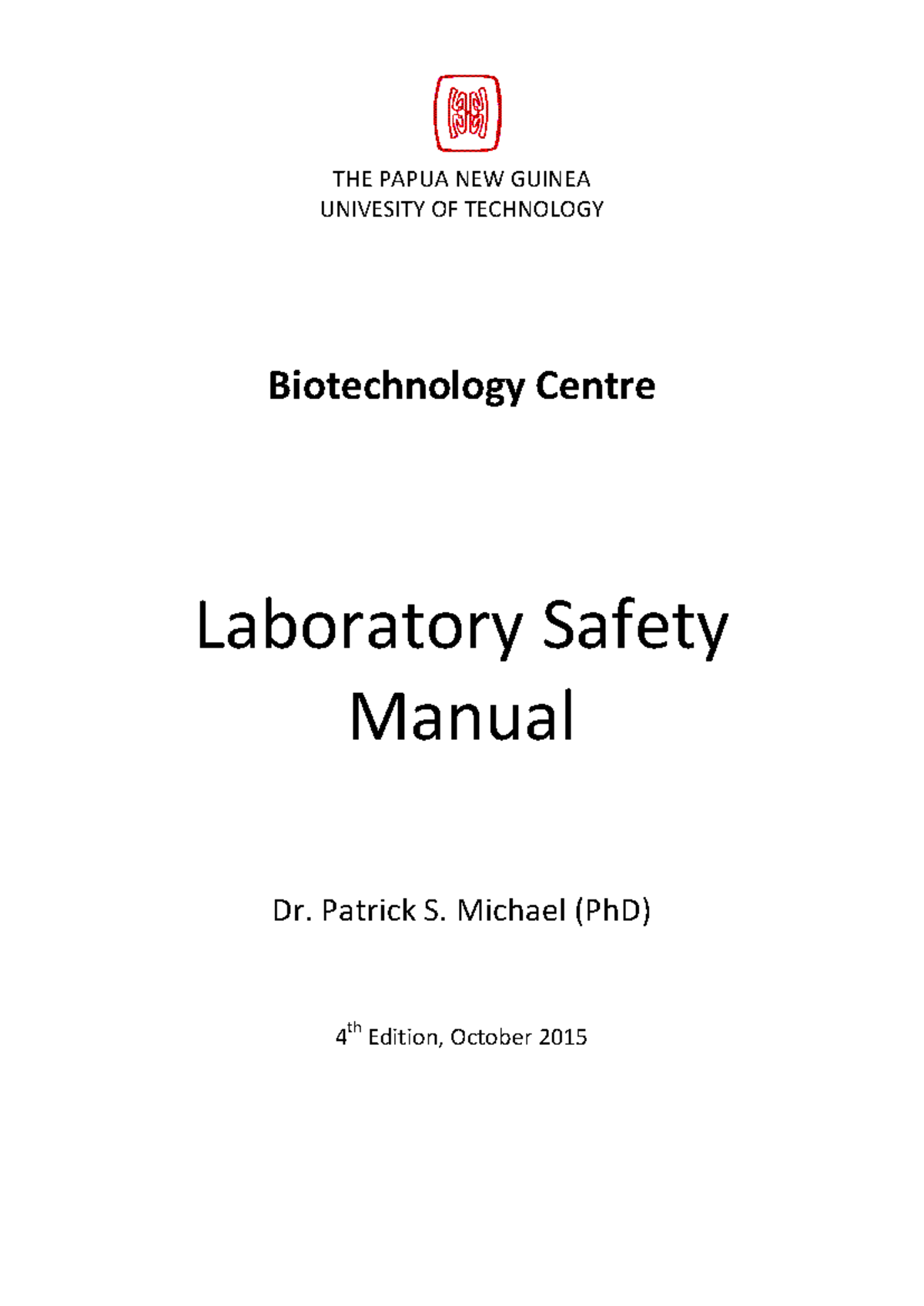 Biotechnology Centre Laboratory Safety Manual (UBC 4th Ed.) - Studocu