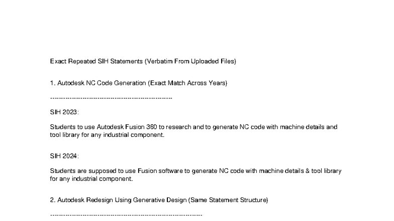 Autodesk NC Code & Redesign Statements for SIH 2024 - Studocu