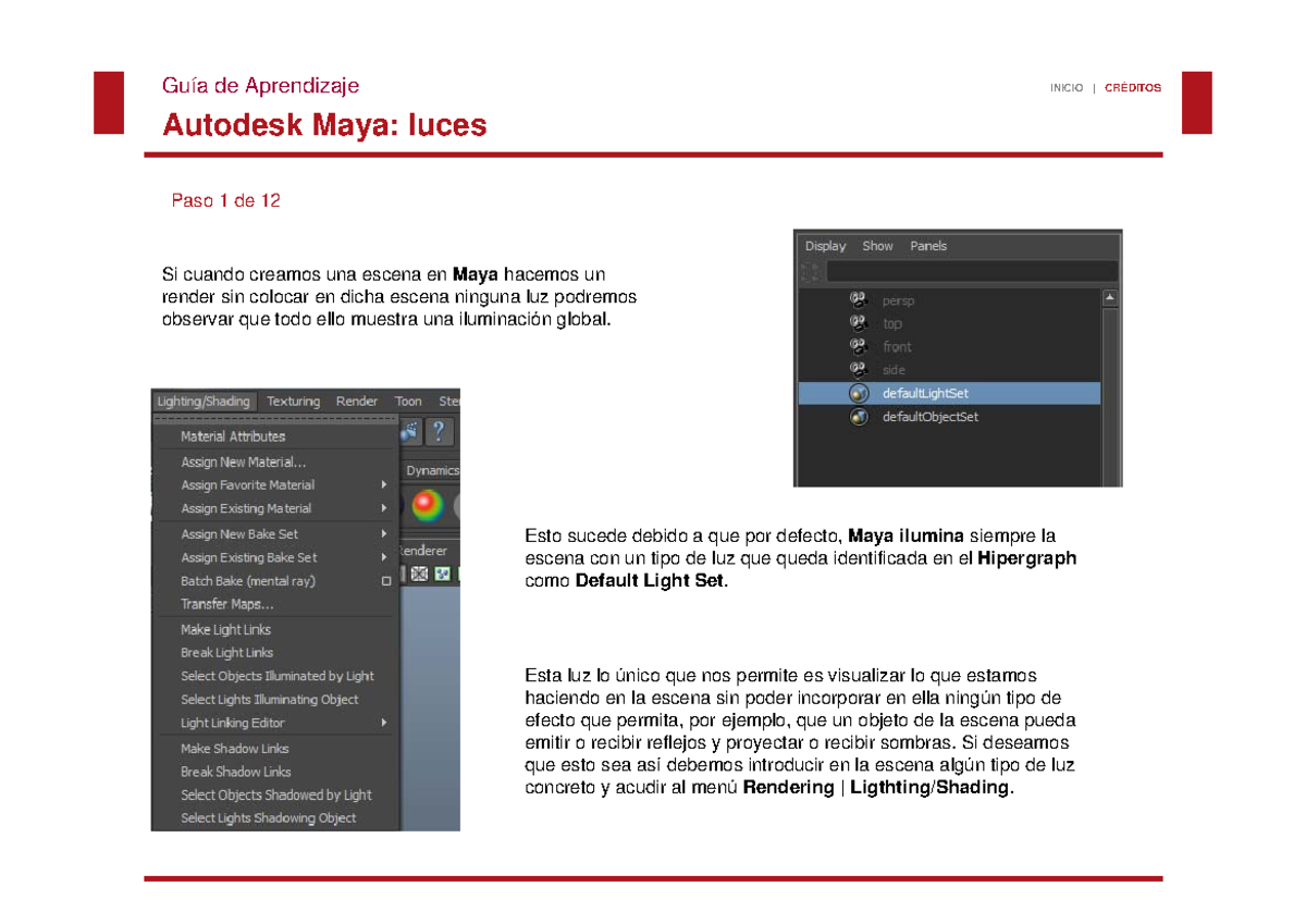 Guía de Aprendizaje: Luces en Autodesk Maya - Iluminación 101 - Studocu