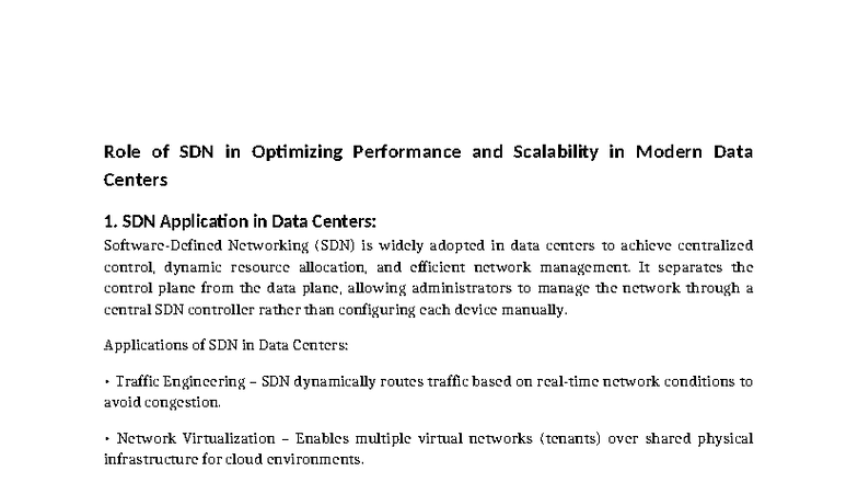 SDN Performance Scalability Data Centers - Role of SDN in Optimizing ...