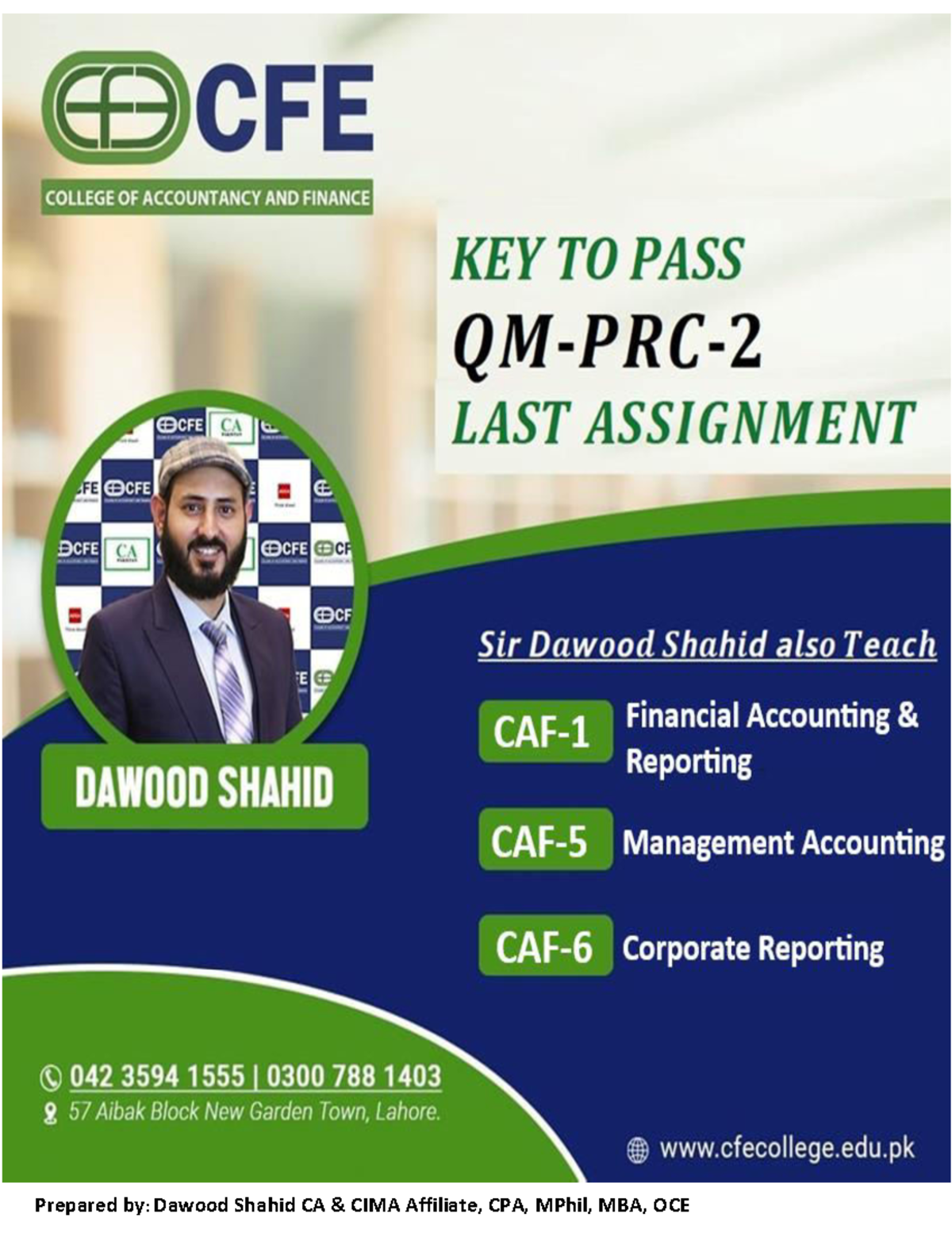 QM (PRC-02) Last Assignment: Quantitative Analysis for Business - Studocu