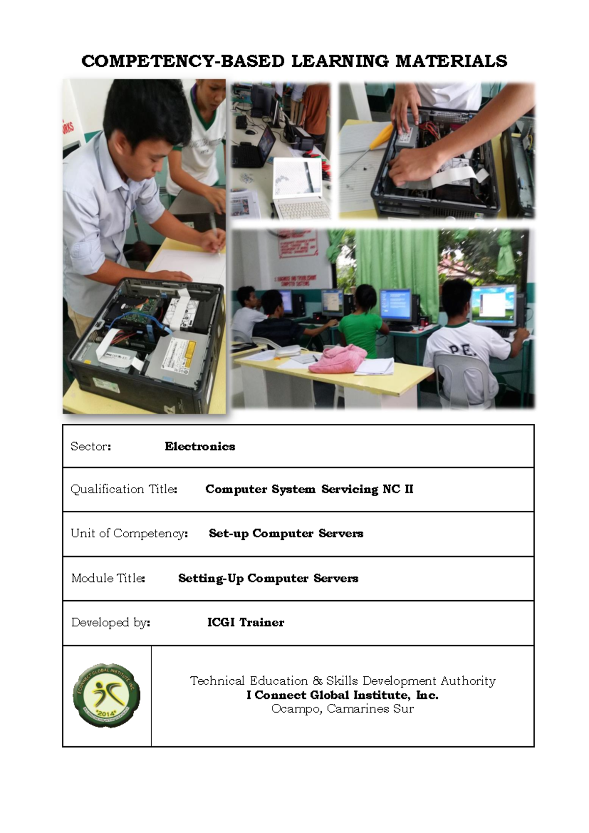 CSS NC II Module: Computer Servers Learning Materials Guide - Studocu