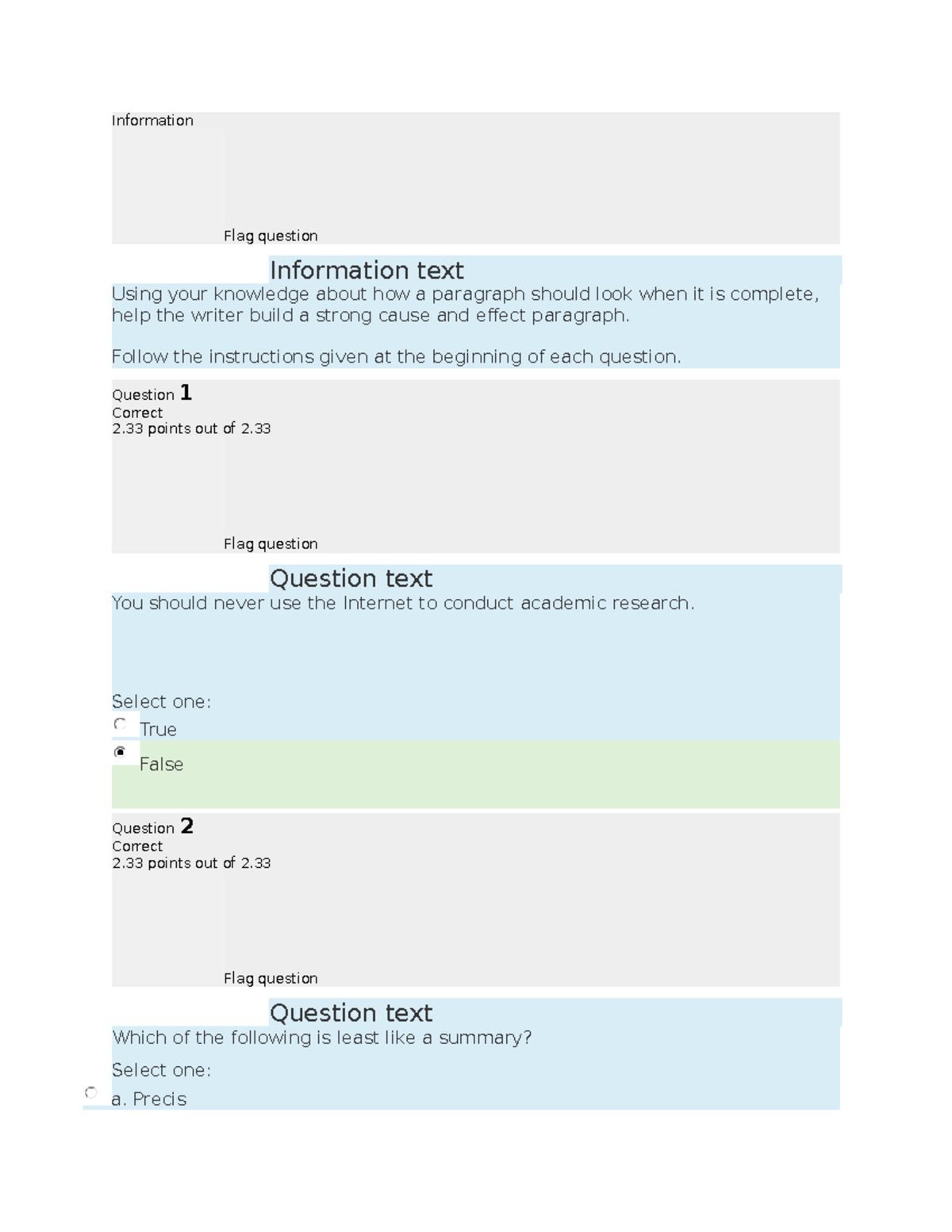 Test 1 - Quiz: Assessing Credible vs. Non-Credible Sources - Studocu