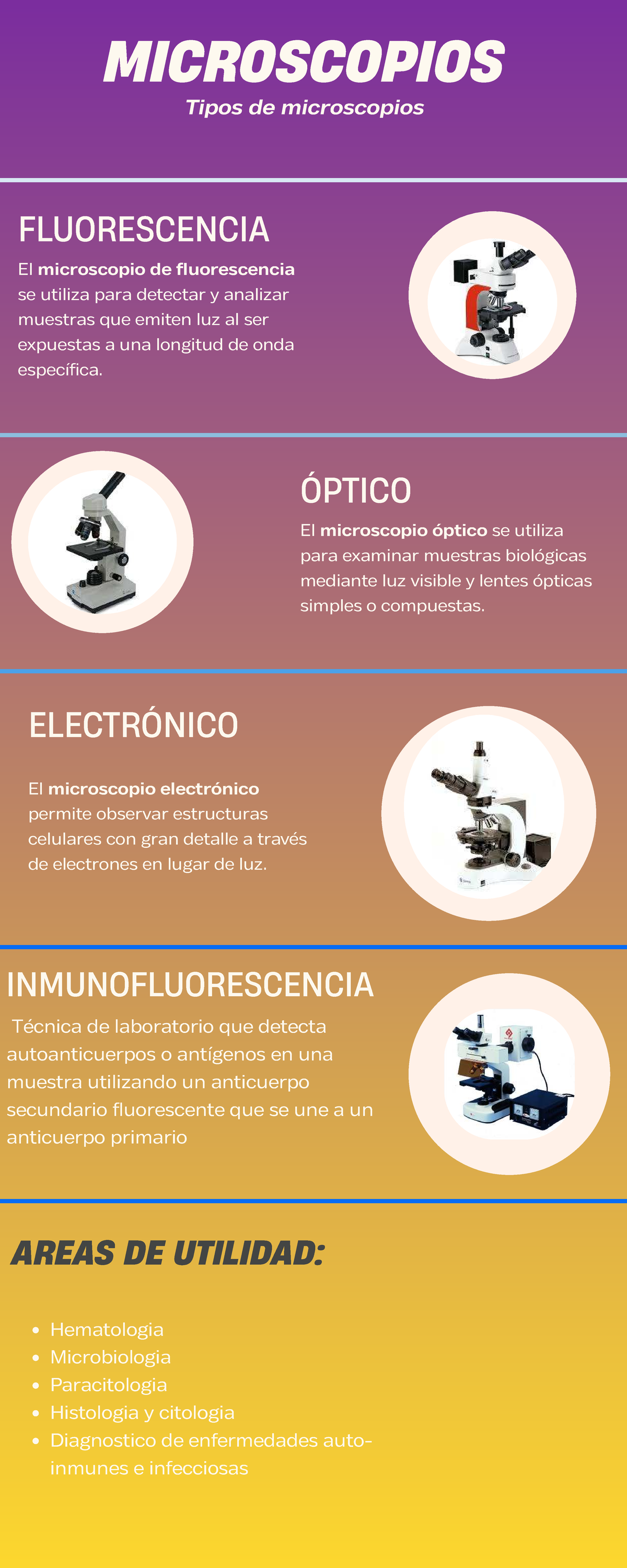 Infografía - Tipos de Microscopios y sus Aplicaciones - Studocu