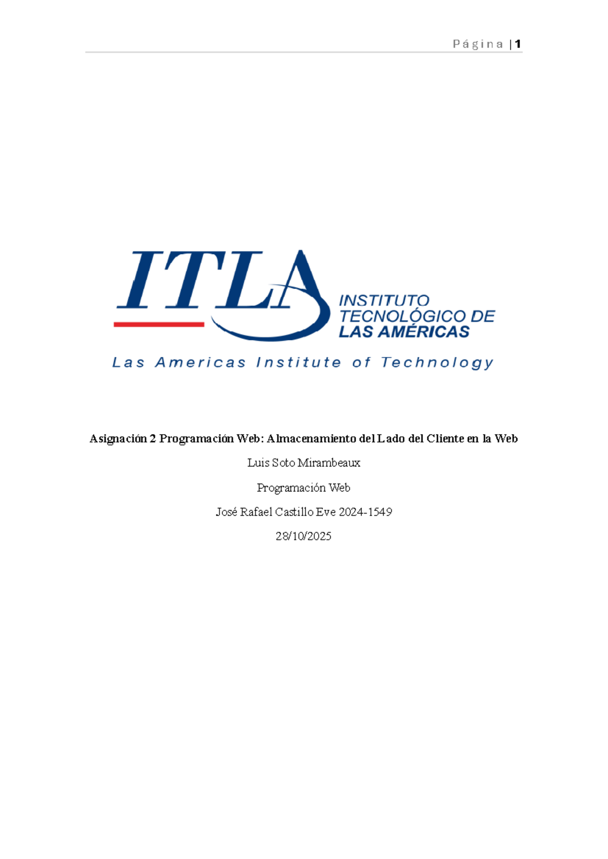 Asignación 2: Almacenamiento del Lado del Cliente en Programación Web ...