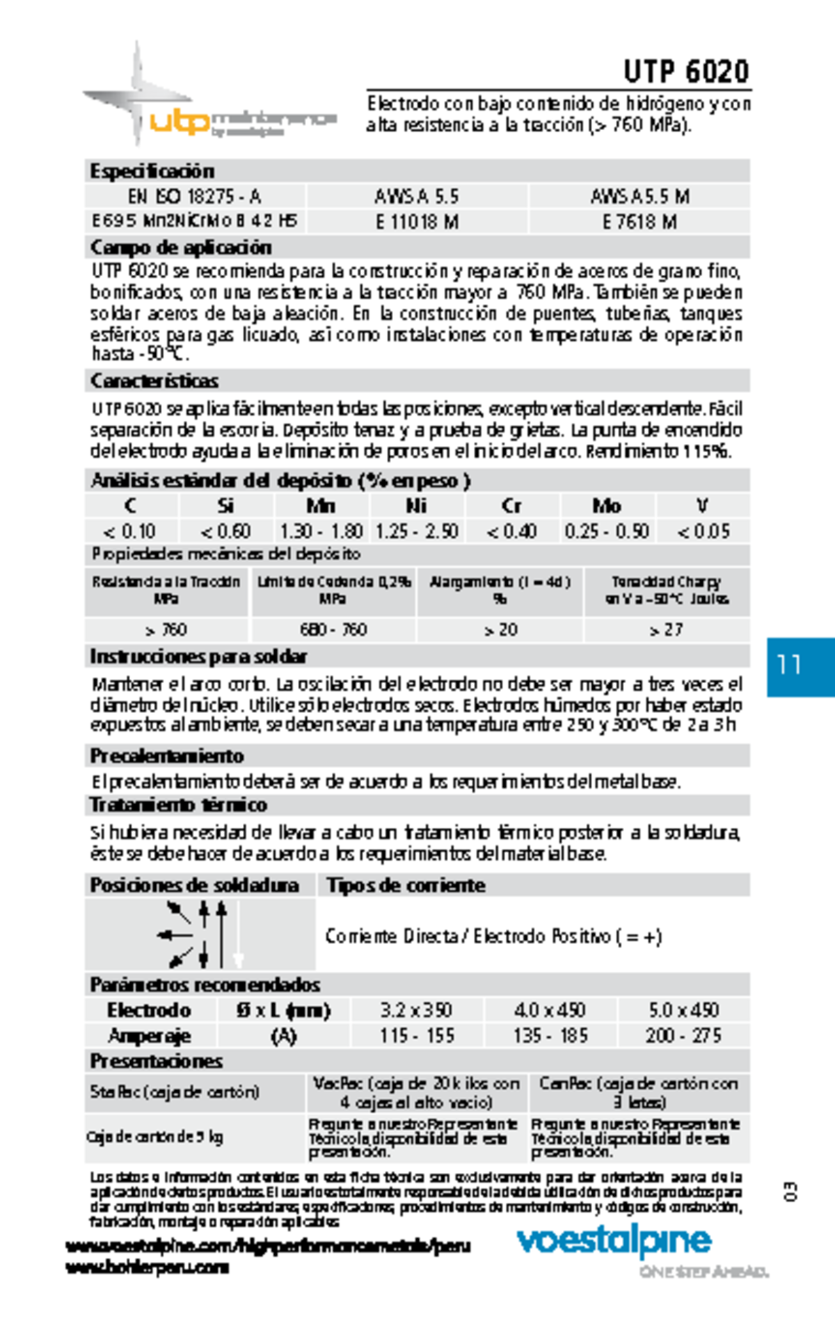Notas Técnicas del Electrodo UTP-6020 para Soldadura - Studocu