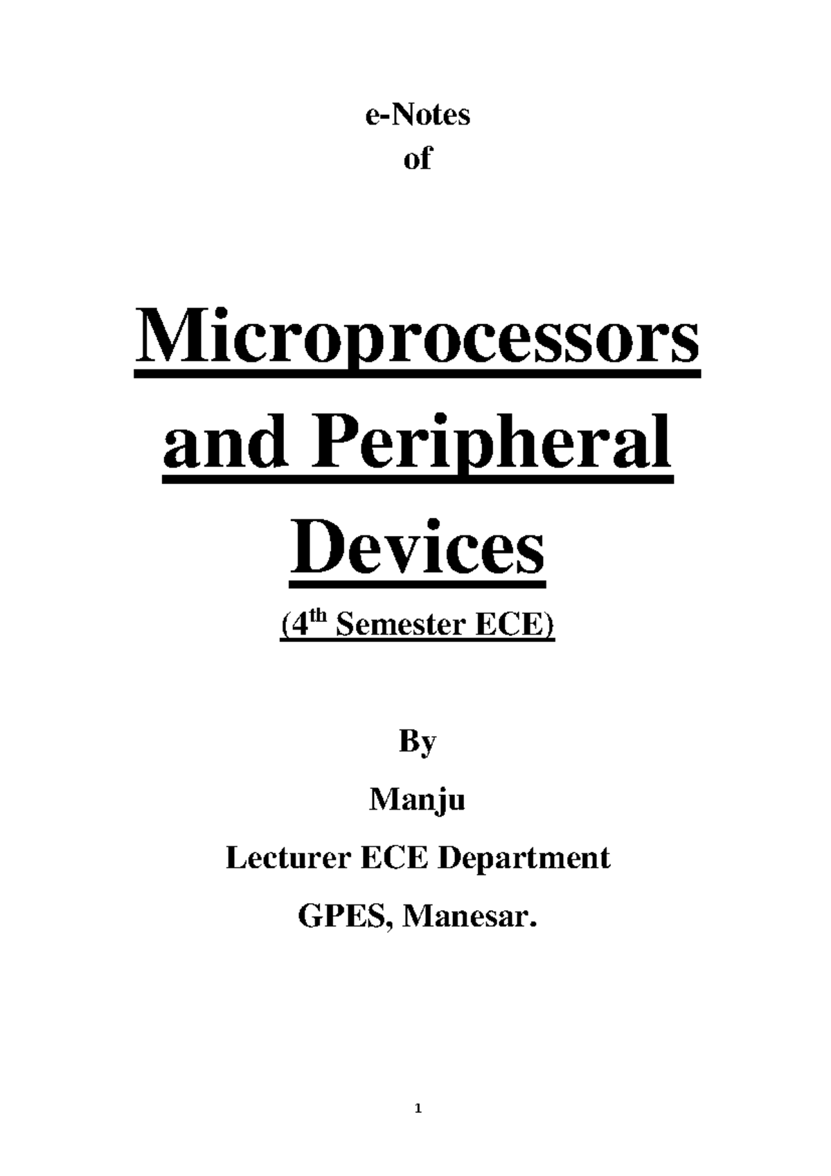 Peripheral devices - Microprocessor notes - e-Notes of Microprocessors ...