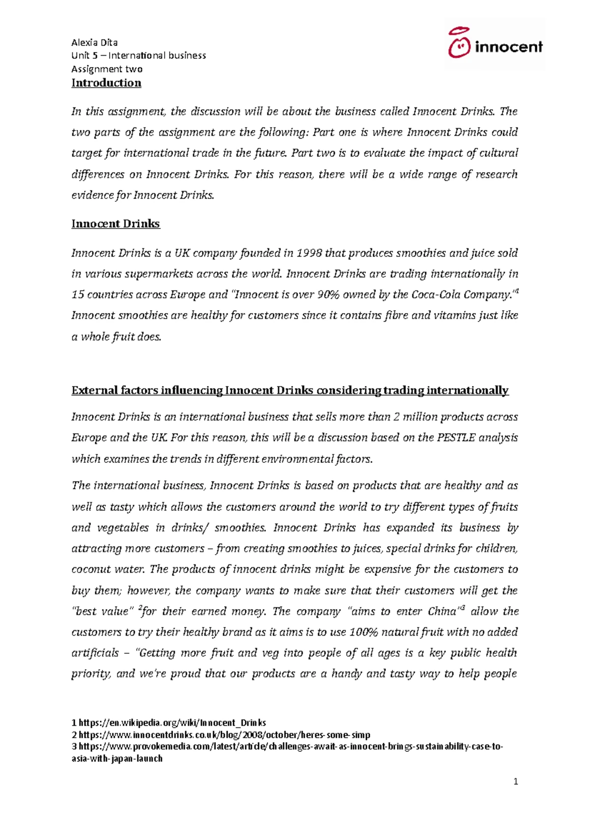 Unit 5 - Assignment 3 - Unit 5 – International business Assignment 3 ...