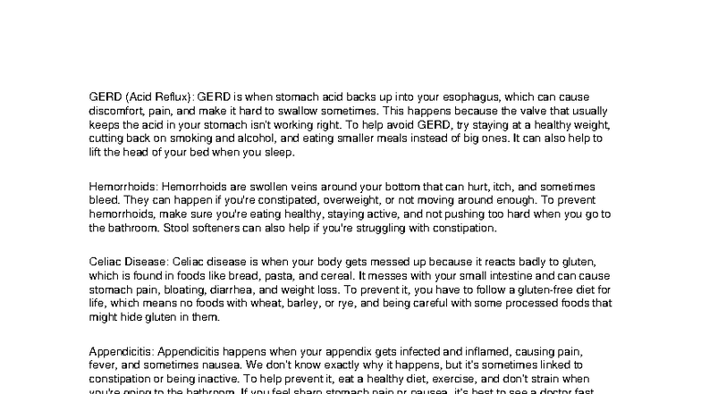 Digestive System Conditions: GERD, Hemorrhoids, Celiac Disease & More ...